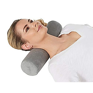 AllSett Health Cervical Neck Roll Memory Foam Pillow, Bolster Pillow, Round Neck Pillows Support for Sleeping | Bolster Pillow for Bed, Legs, Back and Yoga