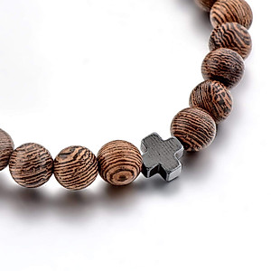 St John the Baptist Orthodox Brotherhood Christian Prayer Beads Bracelet – 25 8MM Wooden Beads & Cross – Adult Men/Women Size!