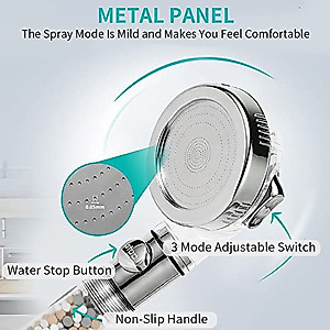 WHYJJQIAN High Pressure Shower Head with Handheld & Shower Filter for Hard Water,Detachable Water Saving & Massage Setting Shower Heads with Hose and Holder for Dry Skin & Hair