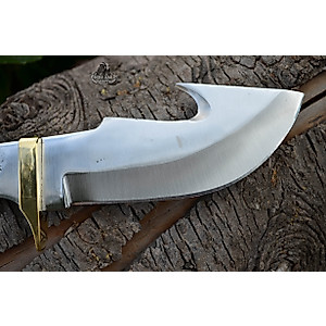 Whole Earth Supply 420 Stainless Steel Knife (420 Stainless Steel, Pair of 4.75 inch Guthook Blades)