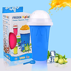 Slushy Maker Cup, Portable Slushie Maker Squeeze Cup, Magic Quick Frozen Slushie Cup, DIY Homemade Smoothie Cups Ice Cream Maker for Children and Family