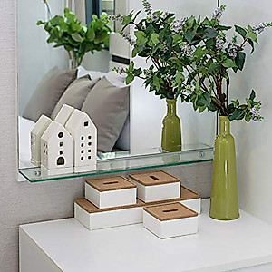 Rectangle Floating Glass Shelf - 6" x 36" Inch -3/8" Inch Thick - Flat Polished