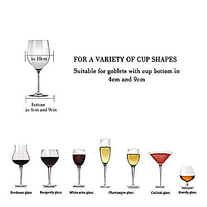 DreamiDeco Wine Glass Rack Under Cabinet Hanging Stemware Rack, Metal Wine Glass Holder Under Shelf for Bar Kitchen(Black, 3 rows 2 Pack)