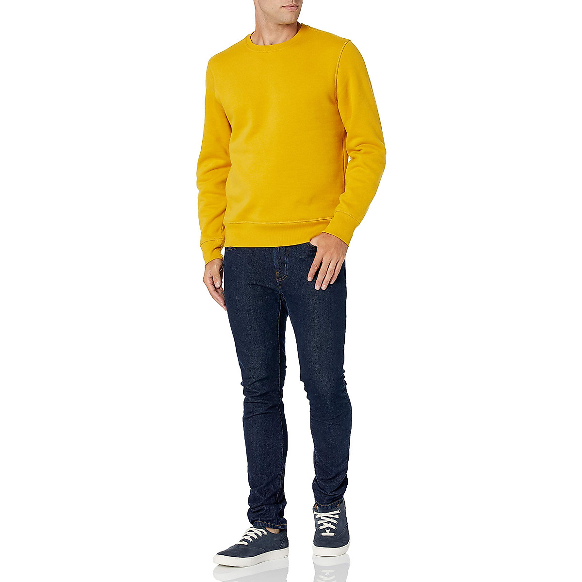 Amazon Essentials Men's Fleece Crewneck Sweatshirt (Available in Big & Tall), Gold, Small