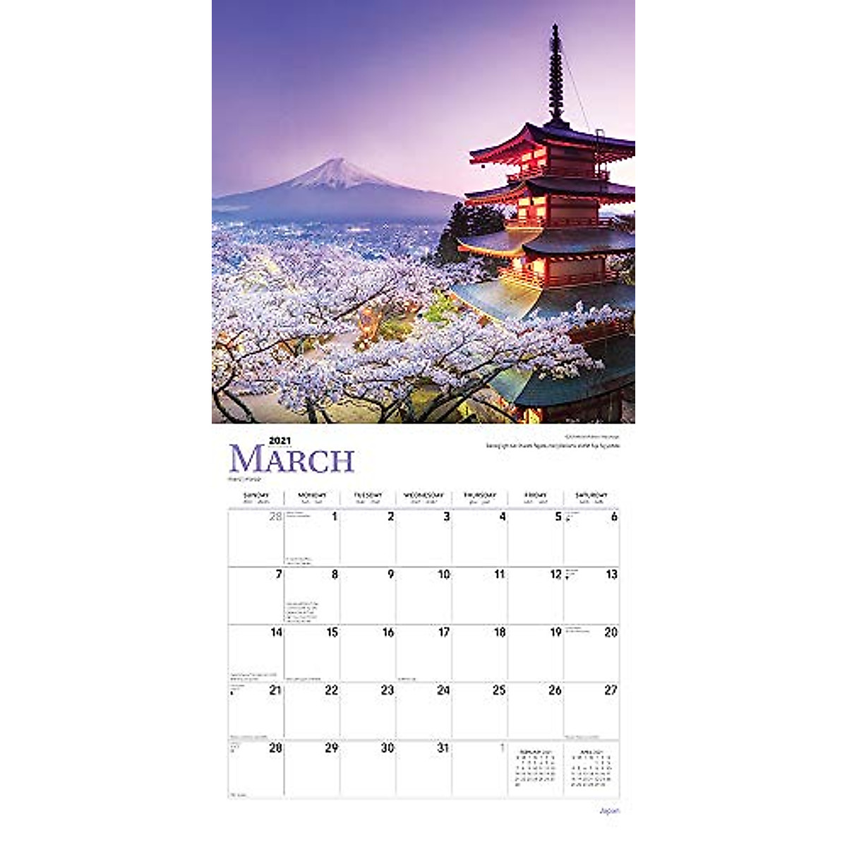 Japan 2021 Calendar