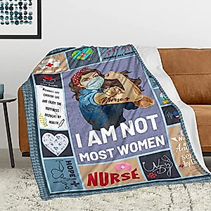 Nurse Gifts for Women, Nursing Student Gifts, Gifts for Nurses, Rn Gifts for Nurses, Nurse Practitioner Gifts for Women, Nurse Appreciation Gifts, Nurse Graduation Gift Blanket 60 "X50
