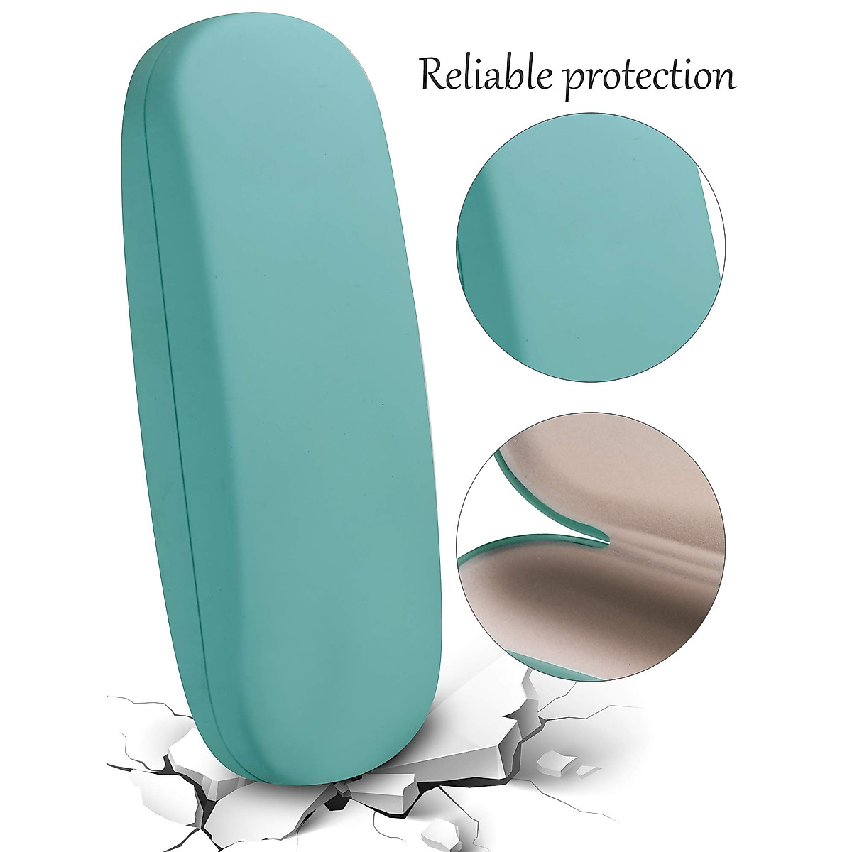 Frienda 3 Pieces Hard Shell Glasses Eyeglasses Sunglasses Case with Eyeglass Cloth (Light Blue, White, Orange)