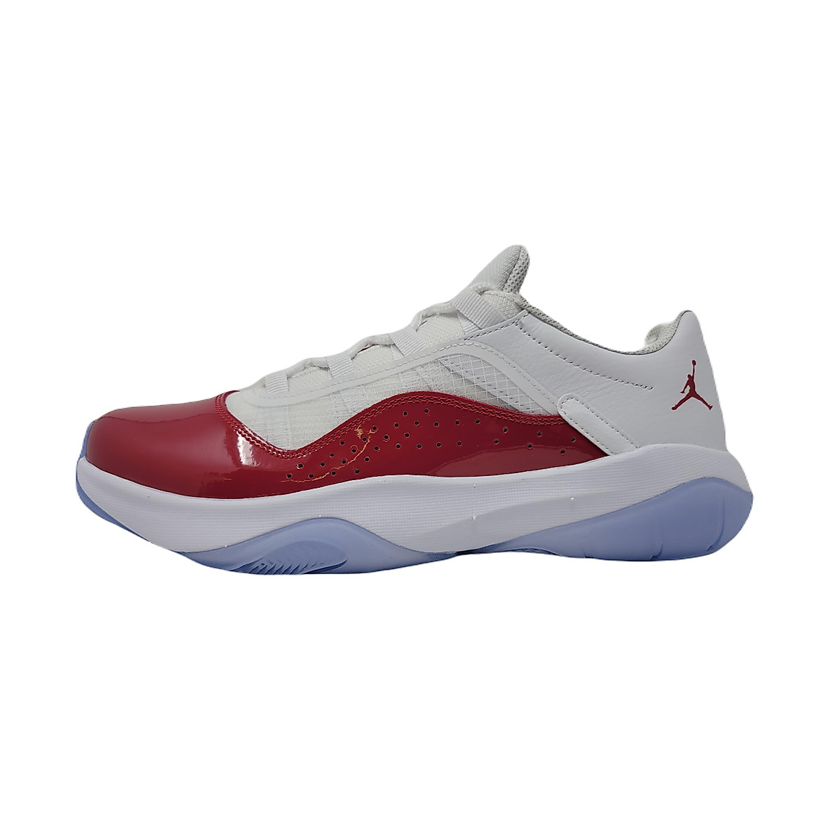 Nike Men's Jordan 11 CMFT Low Basketball Shoes, White/Gym Red-Black, 9 M US