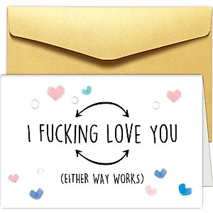 Funny Anniversary Card for Him Her, Naughty Birthday Card for Man Women, Valentine's Day Card, I Fucking Love You Card, Love Fucking You Card