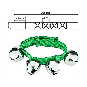 Augshy 10PCS Christmas Wrist Band Jingle Bells, Musical Instruments for Christmas Party Favors (Red and Green)