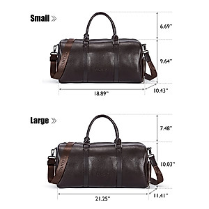 BOSTANTEN Genuine Leather Travel Weekender Overnight Duffel Bag＆ Mens Leather Backpack 15.6 inch Computer Backpack