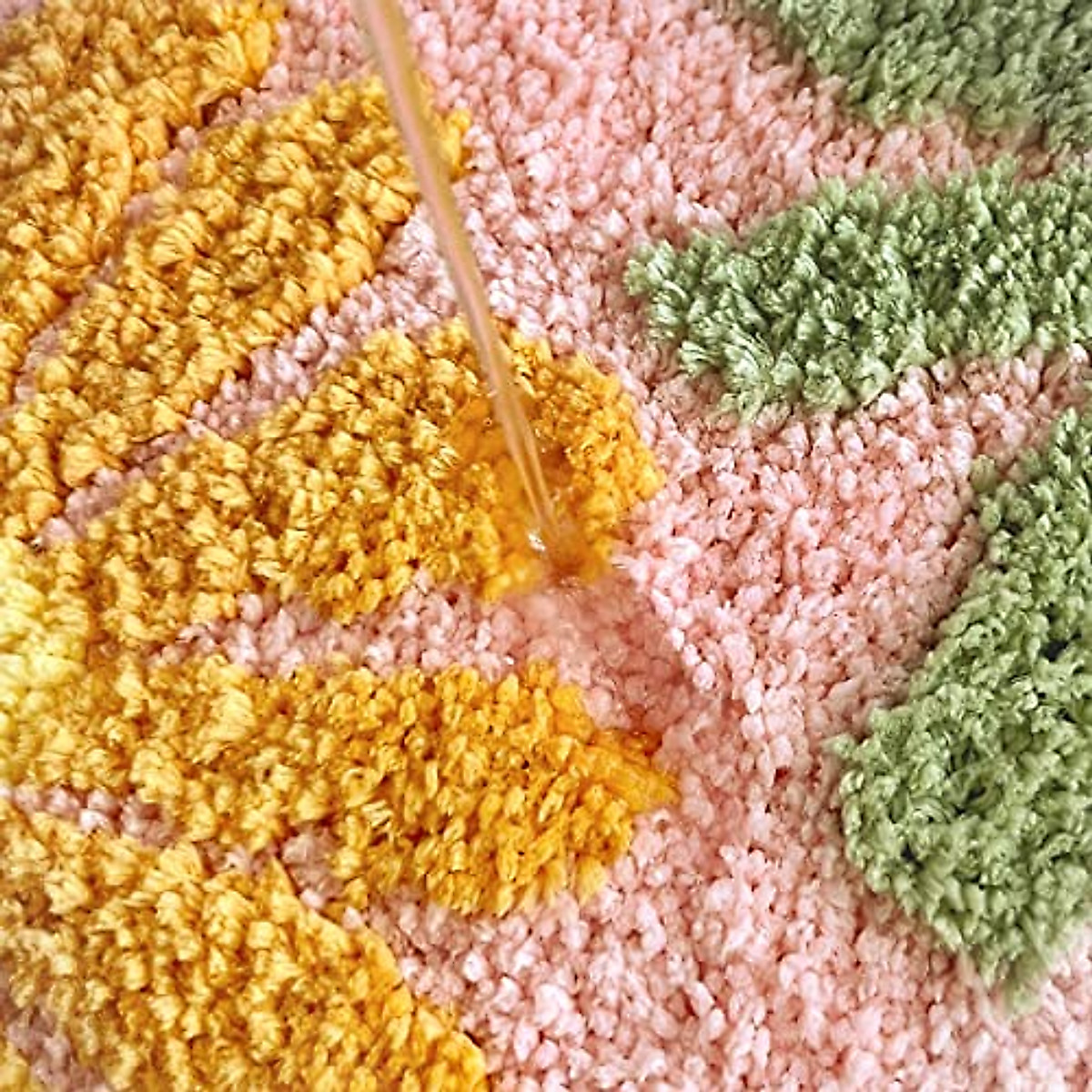 DESIHOM Cute Daisy Flower Non Slip Bathroom Rugs Pink Floral Absorbent Bath Floor Mat Soft Bathmat Washable Small Microfiber Bath Matt Bathroom Decor-16''x24''