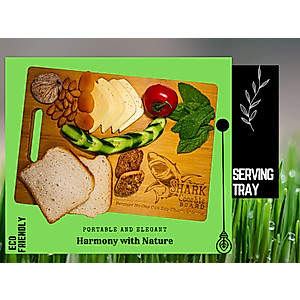 Greenrex Charcuterie Boards, Cheese Board, Shark Coochie Board, White Elephant Gifts, Cutting Boards for Meat, Serving Board (13,75"/ 9,75"/ 0.63") One Size