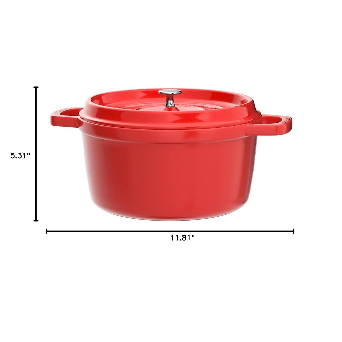 Staub Cast Iron 5.5-qt Round Cocotte - Cherry, Made in France