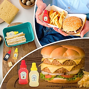 Wpxmer 12 PCS Mini Ketchup Bottles, Empty Plastic Salad Dressing Container, Squeeze Bottles for Bento Box Accessories