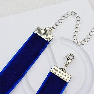 COIRIS 1.6cm 20pcs Royal Blue Velvet Chokers Vintage Necklace for Women with Extension (XL-1002-5)