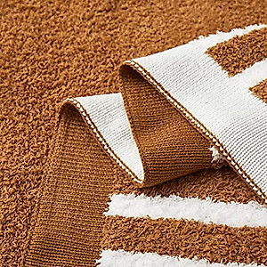 Oli Anderson Triangle Knit Throw Blanket for Couch, Lightweight Cozy Blanket and Throws with Plush Reversible Microfiber, Fluffy Blanket for Travel, Bed, Sofa, 50"x60", Caramel