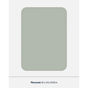 Lalo Big Bites Kids Dinnerware Full Set - Dishwasher Safe, BPA Free, Kids Tableware Set - Includes Stackable Bowl, Plate, Utensils & Cup - 7 Pieces - Sage