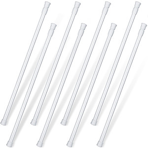 8 Pack Window Security Bar Window Lock Bar 15.7-27.6 Inch 1/2'' Diameter Adjustable Sliding Glass Door Lock Window Safety Bars with Rubber Tips Sliding Door Security Stick for Bathroom Cupboard