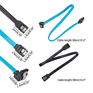 findTop Set of 6, SATA Power Splitter Cord and SATA III Cable 6.0 Gbps, Straight and 90 Degree SATA 3.0 Cable, SATA 15 Pin Male to 2xSATA 15 Pin Power Splitter Cable