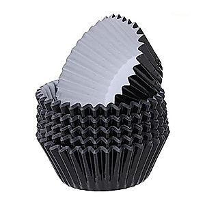200 Pieces of Cake Paper Cups, Aluminum Foil Baking Cups, Suitable for Weddings, Kitchens, Birthday Parties, 8 Colors are Available (black)