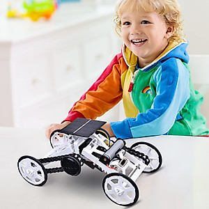 STEM Toy 4WD Car DIY Climbing Vehicle Motor Car Educational Solar Powered Car Engineering Car for Kids&Teens, Science Building Toys, Gifts Toys for 6-12 Year Old Boys Girls