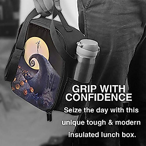 The Nightmare Before Christmas Men & Women Insulated Lunch Bag,Reusable Tote Lunch Box with Water Bottle Holder and Adjustable Shoulder Strap for Office Picnic