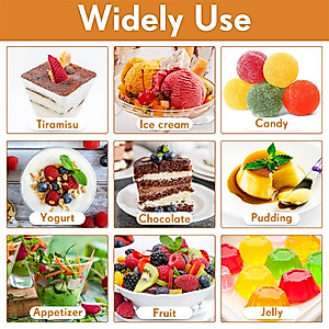 Suclain 200 Pack Dessert Cups with Spoons, Square Clear Plastic Appetizer Parfait Cups Disposable Dessert Tumbler Cups for Tasting Party Appetizers Fruit Parfait Trifle Mousse Pudding (2 Oz)