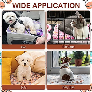 Haull 4 Pcs Waterproof Guinea Pig Bedding Winter Guinea Pig Plush Cage Liners Soft Dog Cat Bed Mat Reversible Cozy Animal Pee Pad Hamster Bed Mat Washable for Bunny (Paw,13 x 18.5 Inch)