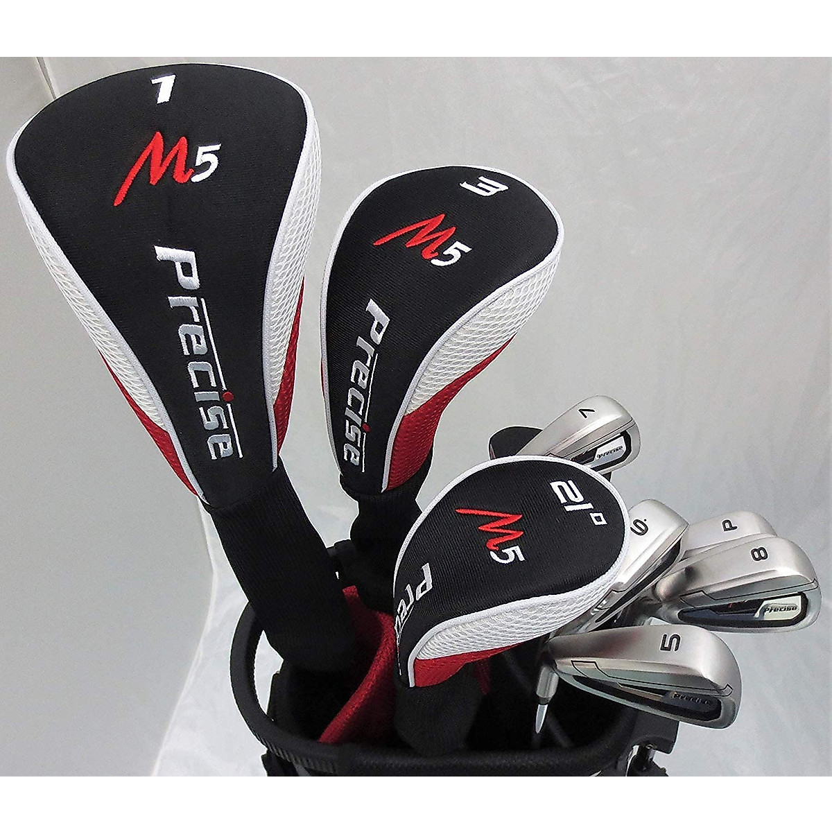 Mens Left Handed Golf Complete Set Driver, Wood, Hybrid, Irons, Wedge, Putter Clubs Deluxe Stand Bag Lefty LH