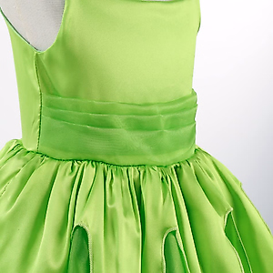 Green Fairy Princess Dresses for Girls Tinker Bell Halloween Costume Cosplay Dress Up with Wing & Accessories,3T(small size)