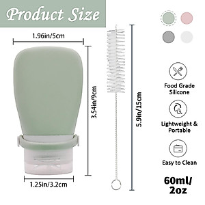 TACYKIBD 4Pcs Salad Dressing Container to Go, Mini Squeeze Bottles for Sauces, Small Condiment Bottles, Travel Condiment Containers for Lunch with 2Pcs Cleaning Brush(2oz, Bandage)
