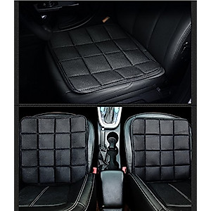 DGQ Natural Bamboo Charcoal Non-Slip Seat Cushion 17.7" 17.7"- Home Office Car Chair Cover Pad Mat (Pack of 1，Black)