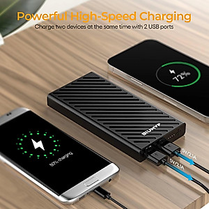 BIUMVP Heated Vest Battery Pack,10000mAh 5V 2A Power Bank Specially Designed for Heated Jacket, Heated Clothes,Heated Coat,Heated Pants.