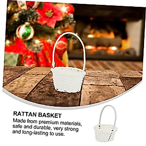 Cabilock 30 pcs rattan basket woven baskets picnic baskets kid basket girls crafts candy gift storage basket vintage hamper basket gingham basket miniature food basket decorative basket egg