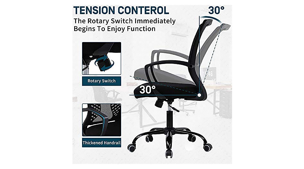 Ergonomic Office Chair with Lumbar Support and Breathable Mesh ...