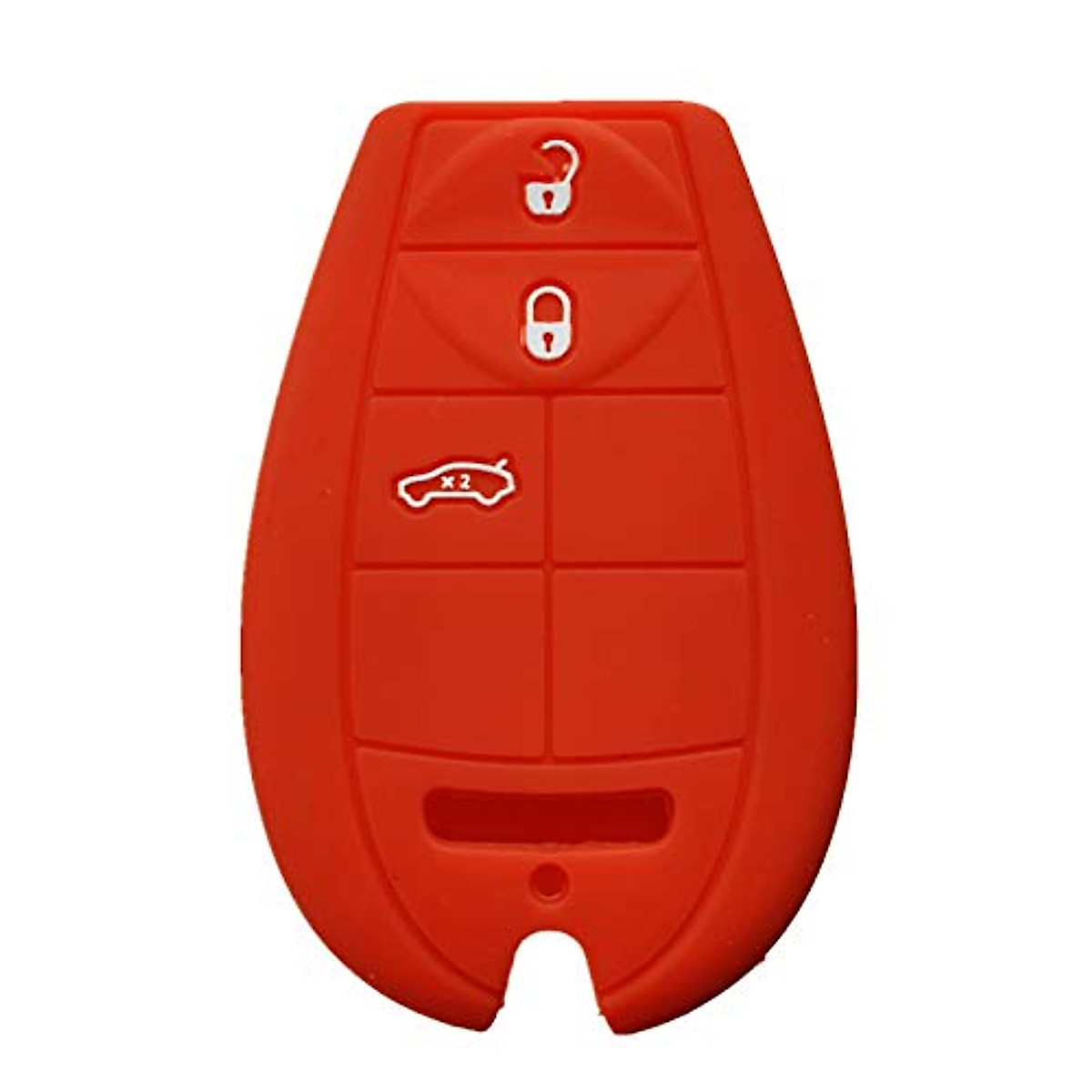 Rpkey Silicone Keyless Entry Remote Control Key Fob Cover Case protector Replacement Fit For Dodge Challenger Charger Journey Magnum M3N5WY783X IYZ-C01C(gules)