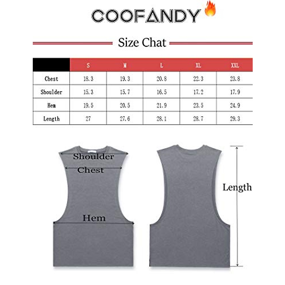 COOFANDY Mens Gym Workout Tank Tops Cut Off Muscle T Fitness Sleeveless Shirt