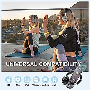 Wireless Headphones with Built-in Mic for Call, Bluetooth Over Ear Headphone with 35H Playtime, Foldable, Rechargeable, Active Noise Cancelling, HI-FI Stereo Wired Headset for Phone PC Computer Laptop