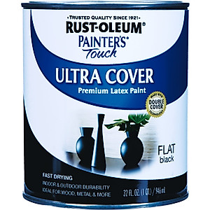 Rust-Oleum Painters Touch Ultra Cover Indoor and Outdoor Flat Black Latex Paint 1 qt.