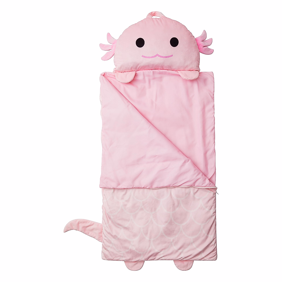 Nap Buddy Sleeping Bag for Kids, Convertible Sleeping Bag for Boys and Girls, Oeko TEX Certified, Travel Sleeper for Children, Axolotl