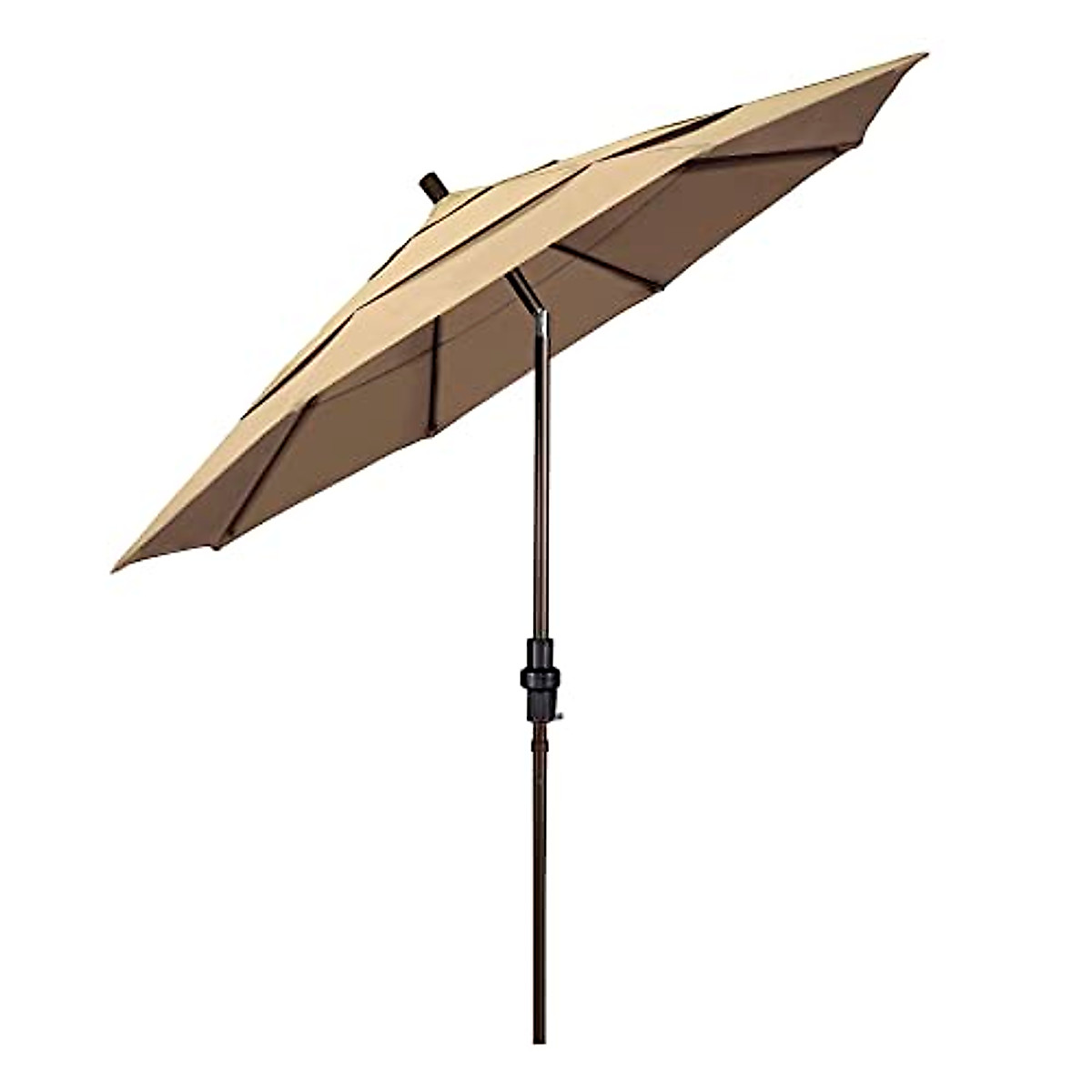 California Umbrella 11' Rd. Fiberglass Rib Patio Umbrella, Crank Lift, Collar Tilt, Bronze Pole, Beige (GSCUF118117-SA22-DWV)