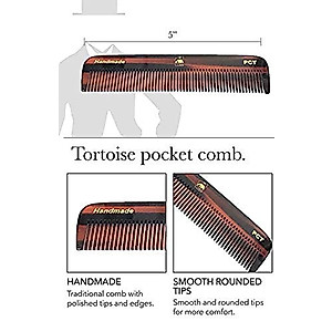G.B.S Men’s Handmade Comb Set, Pure Synthetic Hair Brush, Dressing Comb, Pocket Comb, Mustache Comb and Military Style Hair Brush