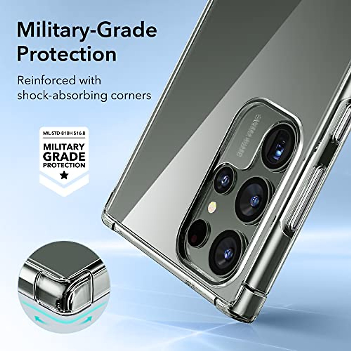 ESR for Samsung Galaxy S23 Ultra Case, S23 Ultra Phone Krystal Clear Case, Ultra-Yellowing Resistant, Military-Grade Drop Protection, Case for Samsung S23 Ultra, Transparent Slim Phone Cover, Clear