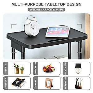 TOOLF 3-Tier Metal Rolling Storage Cart with Tabletop, Utility Rolling Carts with Wheels,Trolley Organizer with Handle for Library Office Classroom Home Bedroom, Black