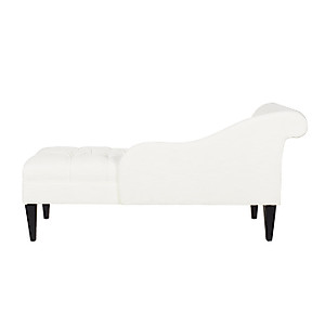 Jennifer Taylor Home Harrison Tufted Roll Arm Chaise Lounge, Antique White Polyester
