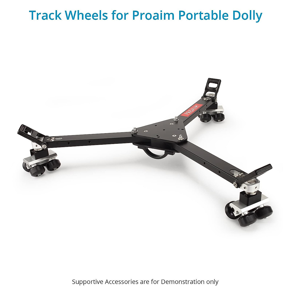 PROAIM Track Wheel Set for Proaim Portable Dolly. Adapts 1-2” Track Systems. for Straight/Curve Track. Payload up to 500kg / 1100lb. (DW-PRTD)