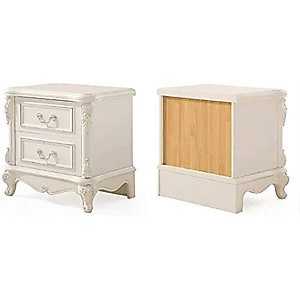 AYKDAS Bedside Table Bedroom Bedside Table, Bedside Table Bedside Table Furniture European White Simple Bedroom Storage Cabinet Living Room Furniture 2 Drawer Side Cabinet