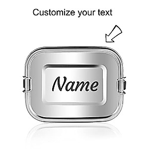 OXYEFEI Stainless Steel Bento Box, Personalized Lunch Container 3 Compartments can Hold All Kinds of Food Metal Lunch Box for Children or Adults (1800ml)