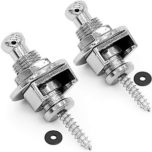 Guitar Strap Locks, Anwenk Premium Guitar Straplocks Quick Release Security Strap Locks Strap Retainer System,Silver (Pack of 2/ 1Pair)